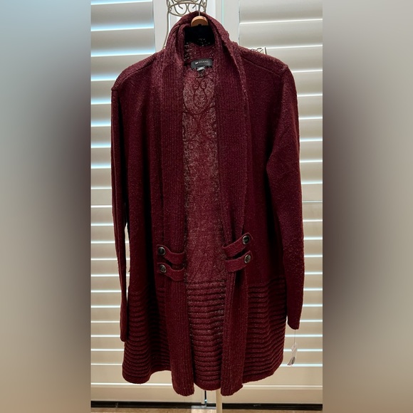 Sweaters | Studio Xxl Dark Red Duster | Poshmark